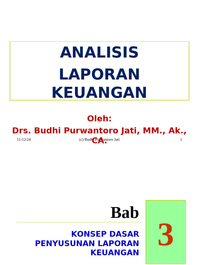 Analisi Laporan Keuangan Bab 3 | PDF