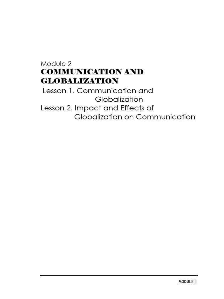 Purposive Com. Module 2 | PDF | Communication | Globalization