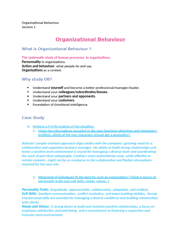 Understanding Organizational Behaviour | PDF | Job Satisfaction ...