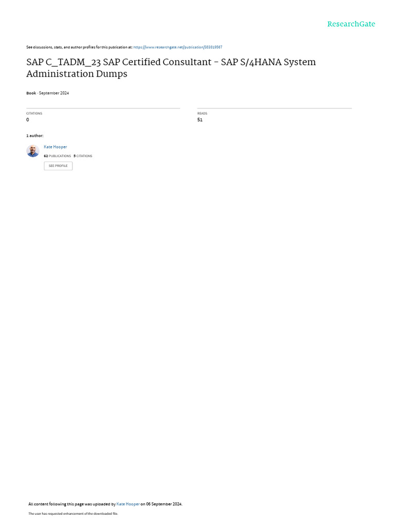 SAPC TADM 23SAPCertifiedConsultant-SAPS 4HANASystemAdministrationDumps | PDF | Computing ...