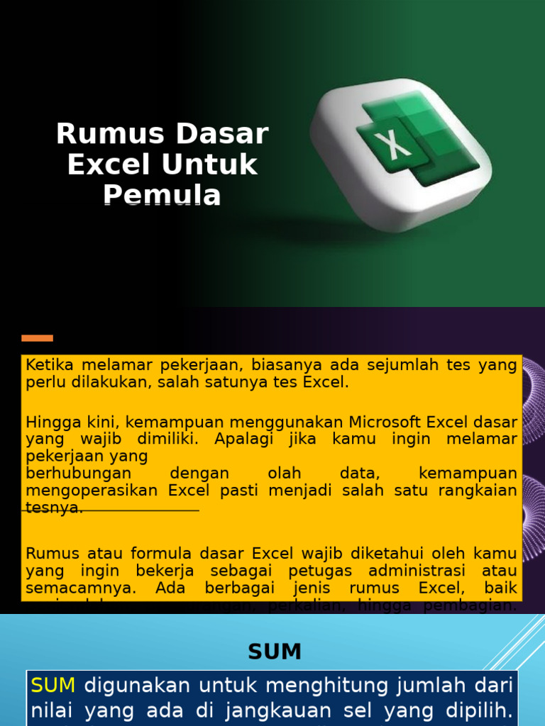Rumus Dasar Excel Untuk Pemula | PDF | Komputer