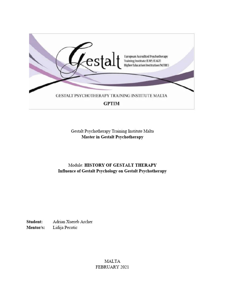 Gestalt Therapy: Historical Insights | PDF | Gestalt Therapy ...