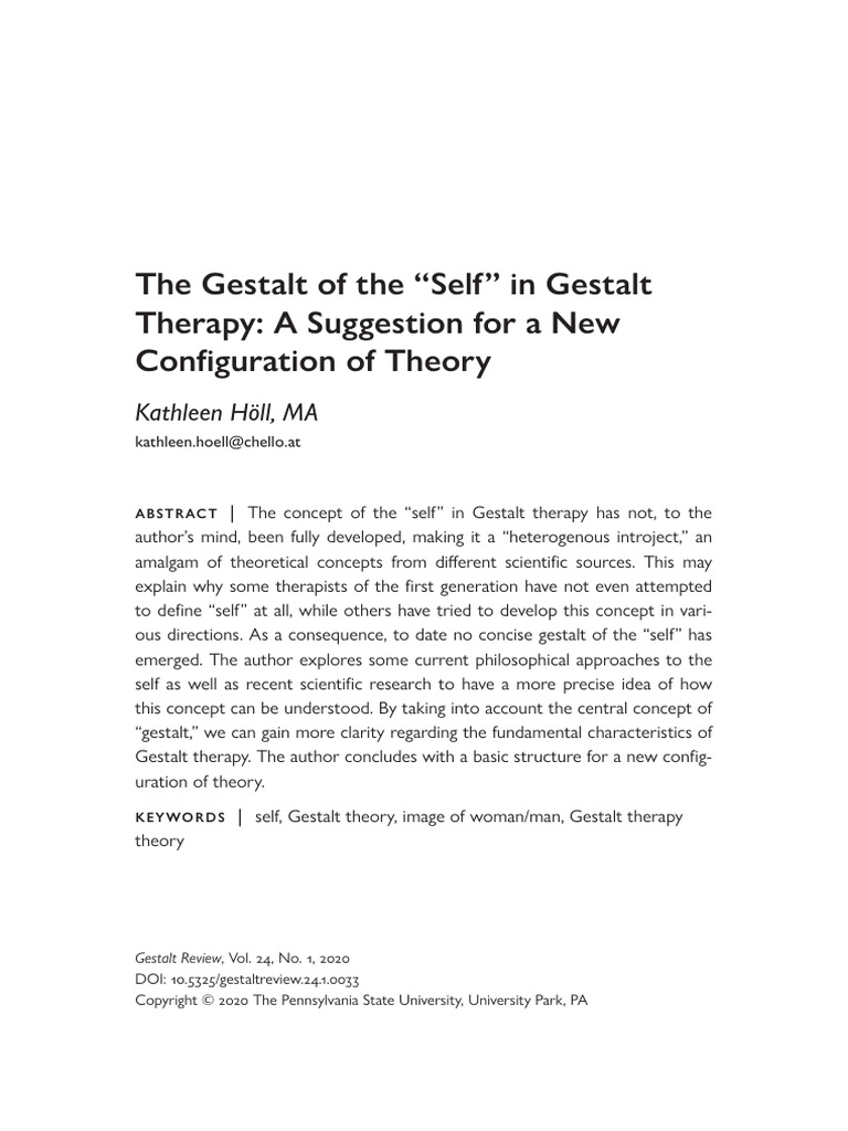 The Gestalt of The Self in Gestalt Thera | PDF | Gestalt Therapy ...
