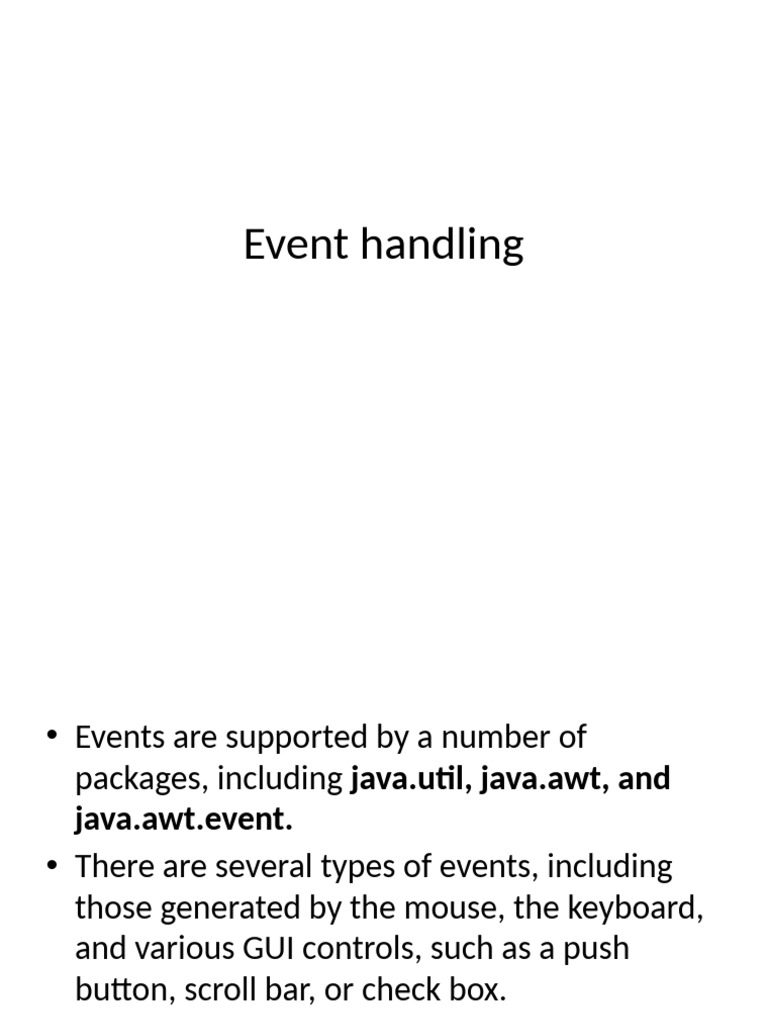 Event Handling | PDF | Art | Technology & Engineering Event Handling | PDF | Art | Technology & Engineering