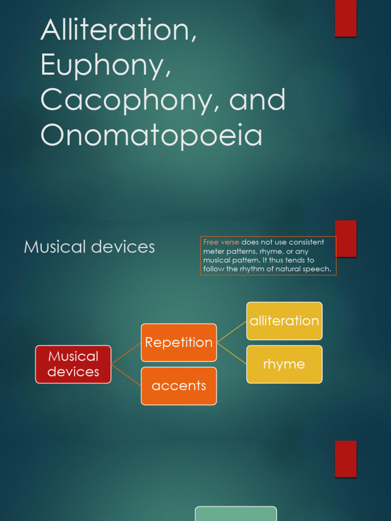 Alliteration, Euphony, Cacophony, and Onomatopoeia | PDF | Poetry ...