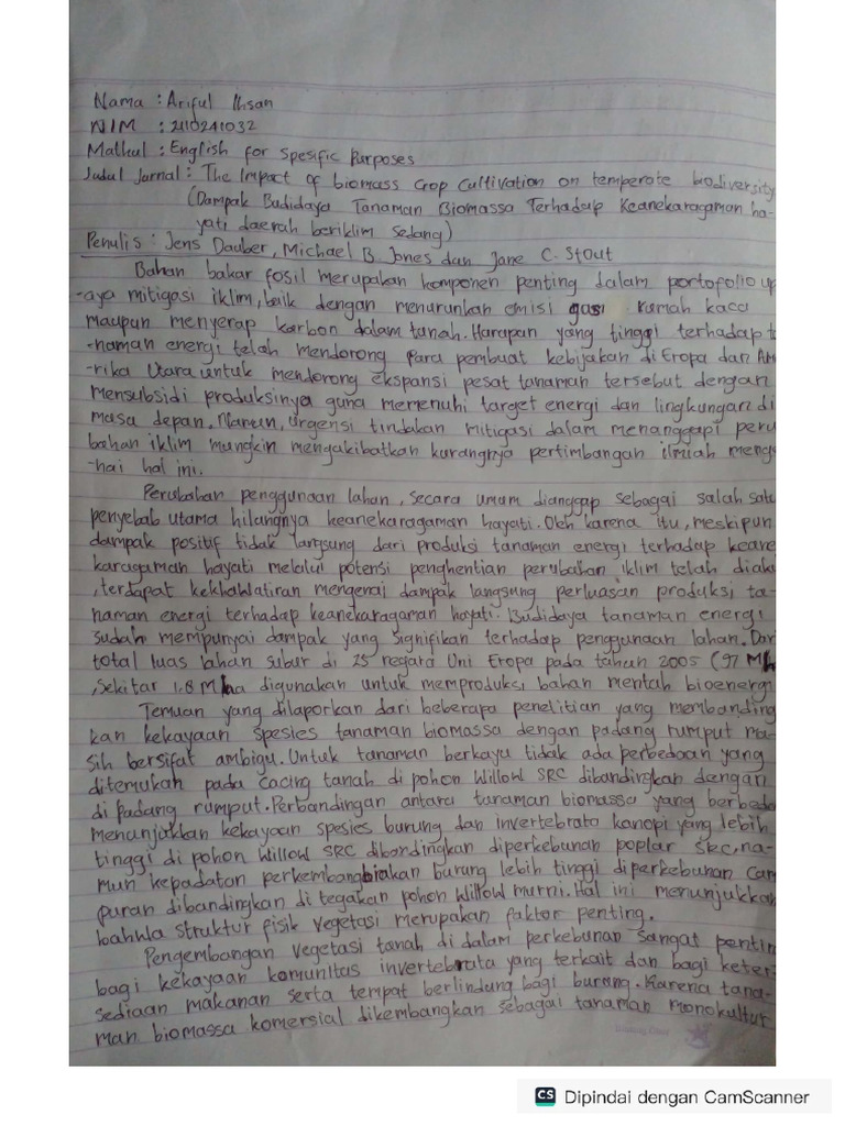 Tugas 1 English - Ariful Ihsan 2110241032 | PDF