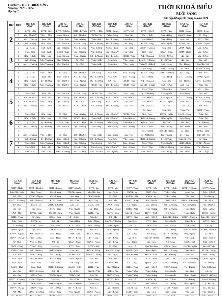TKB HK2 CK Bu I Sáng T 08.4.2024 | PDF