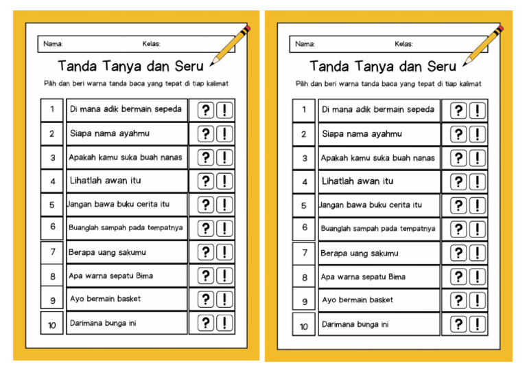LKPD Tanda Tanya Dan Tanda Seru | PDF