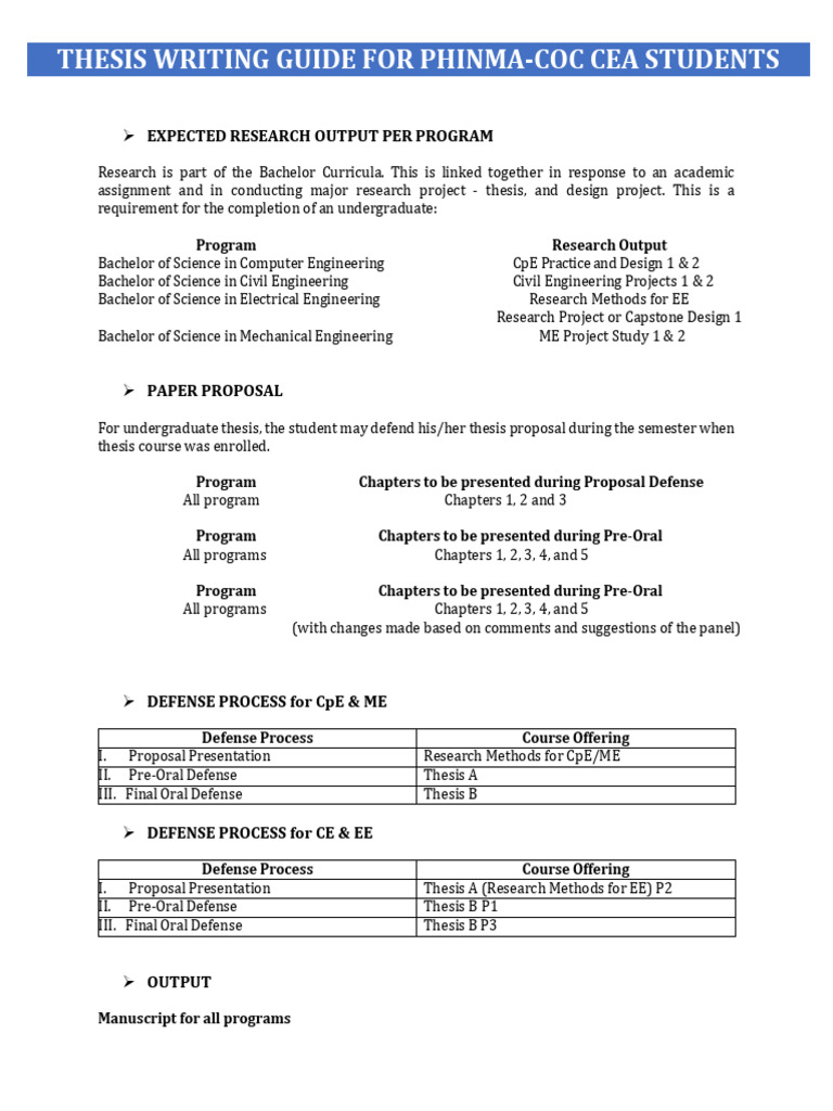 Thesis Writing Guide For COC CEA Students 2 | PDF | Thesis | Conceptual ...