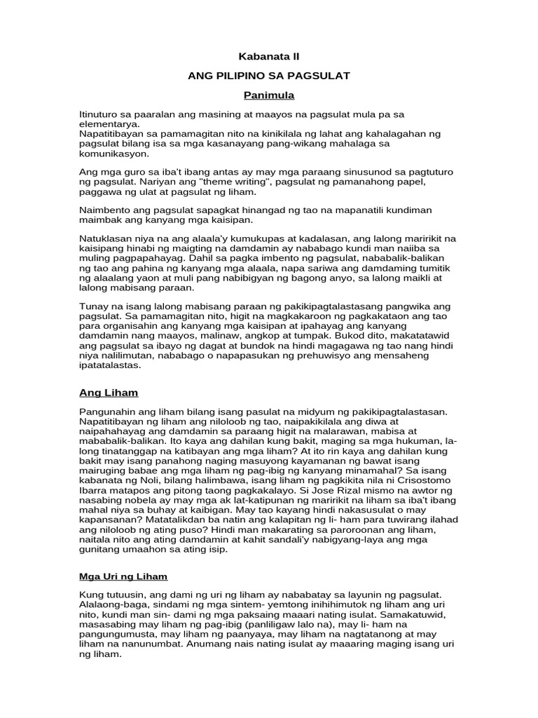 Ang Liham Elective 1 1 | PDF