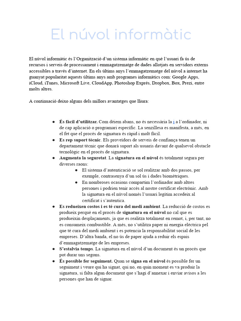 El Nubol Informatic (Acollida Digital) | PDF