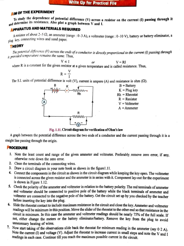 Grade 10-Science Experiment-3 (Physics) | PDF | Electrical Engineering ...