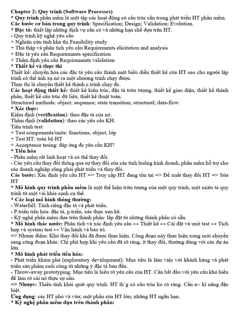 Lý thuyết CNPM Mini | PDF