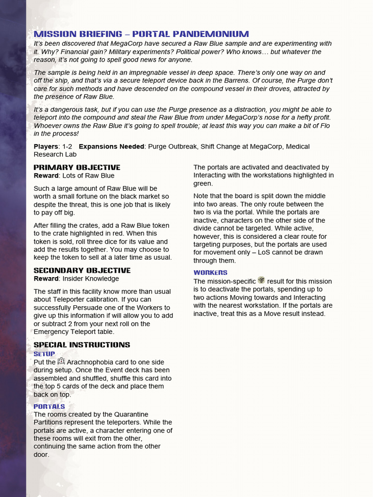 Core Space Mission - Portal Pandemonium | PDF | Computers