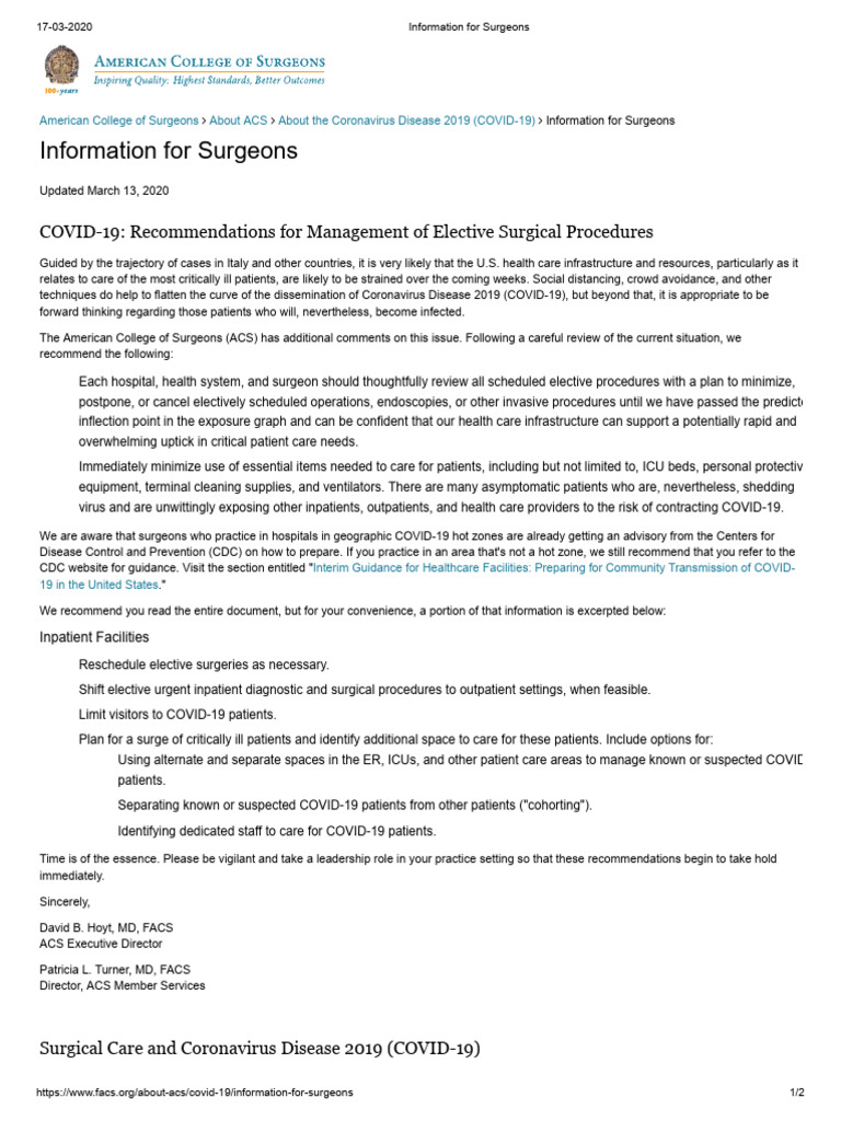 Information For Surgeons | PDF | Patient | Surgery