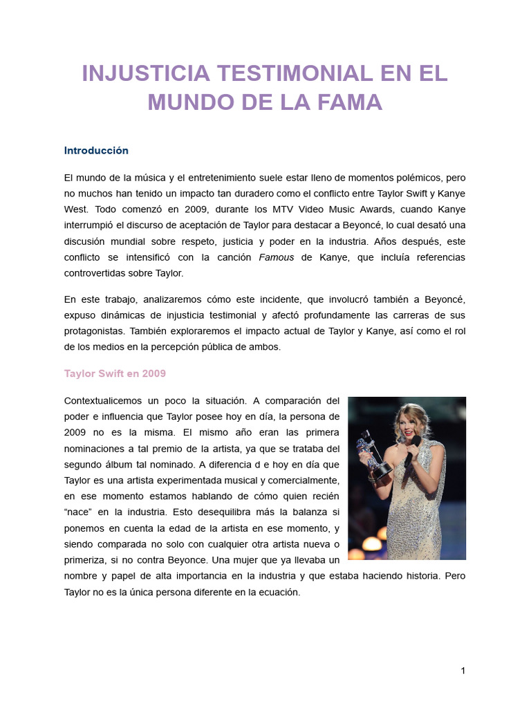 Injusticia Testimonial en El Mundo de La Fama | PDF | Kanye West ...