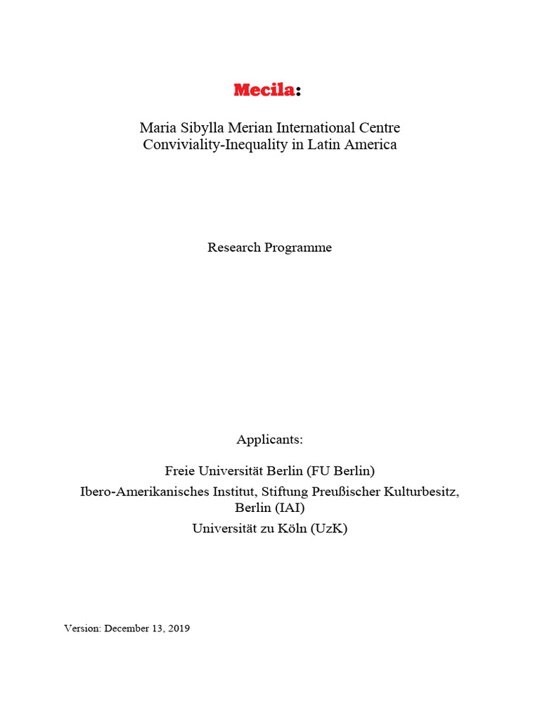 Mecila-Research_Programme-Main_Phase-1 | PDF | Social Inequality ...