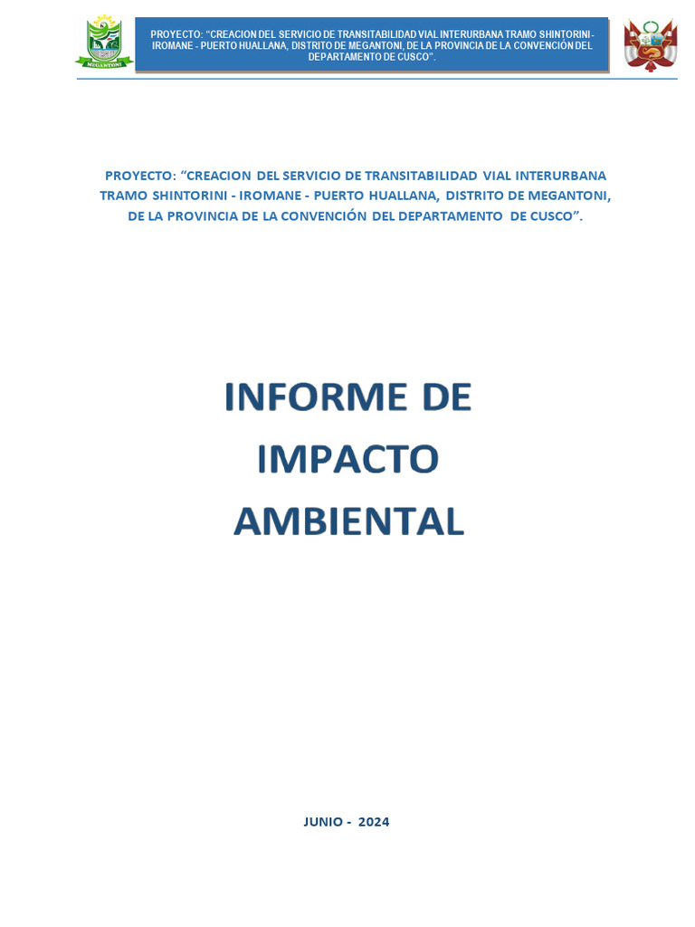 Informe de Impacto Ambiental | PDF | Evaluación de impacto ambiental ...