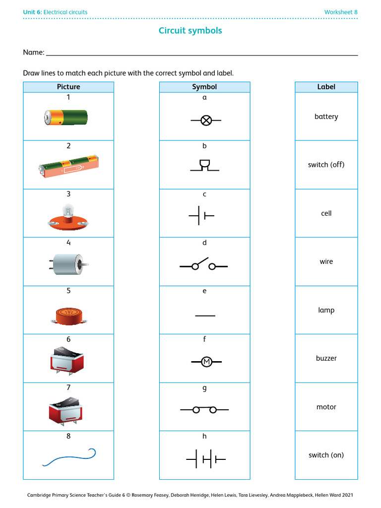 Worksheet 8 - Circuit Symbols | PDF