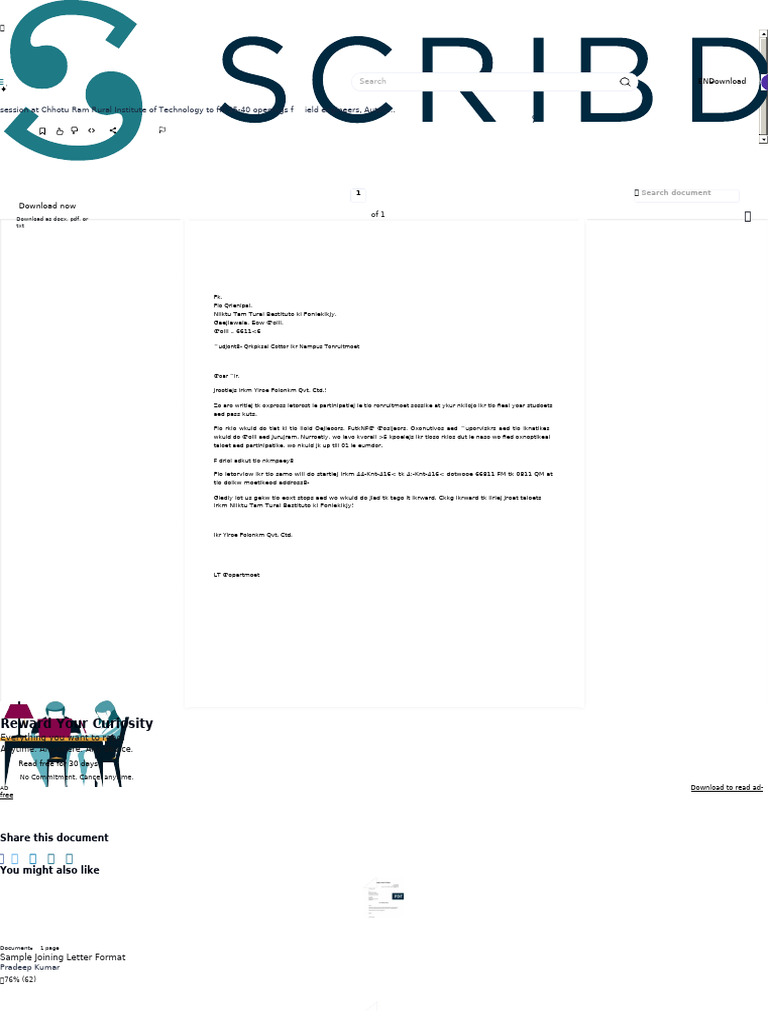 Campus Placement Proposal Letter - PDF | PDF