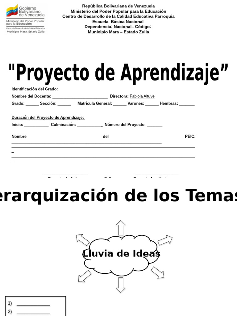Modelo de Proyecto de Aprendizaje | PDF | Evaluación | Aprendizaje
