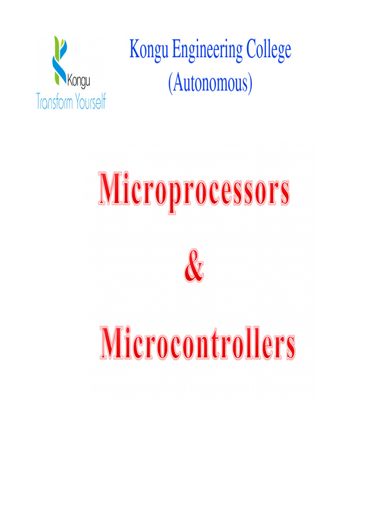 1.Unit I -Intro | PDF | Central Processing Unit | Microcontroller