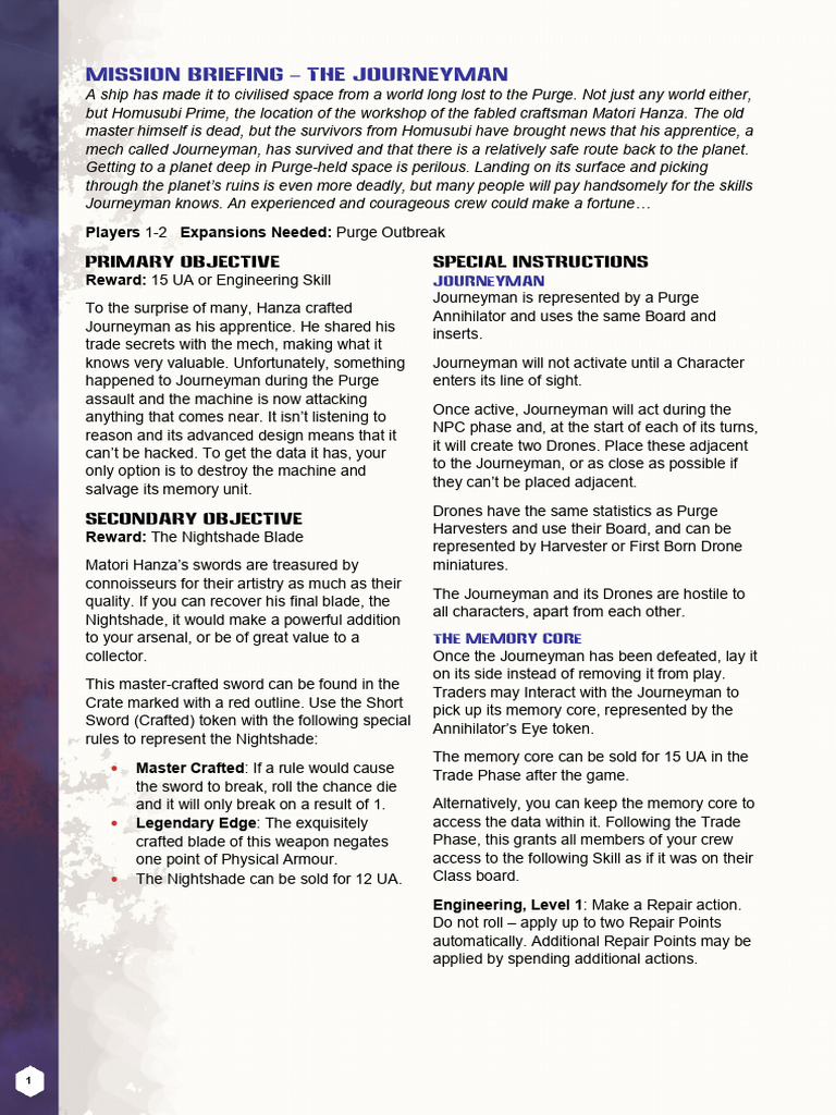 Core Space Mission - The Journeyman | PDF