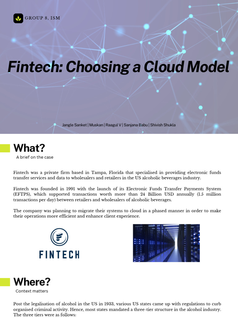 ISM Presentation - FinTech Case | PDF | Cloud Computing | Computing
