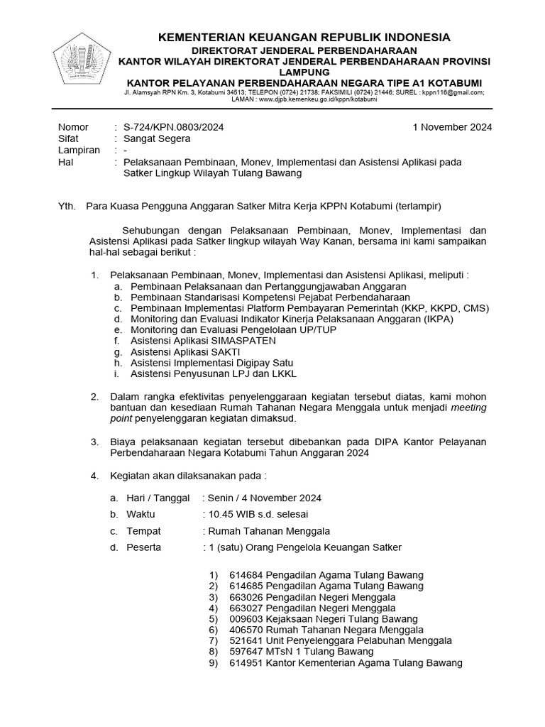 Pelaksanaan Pembinaan Monev Implementasi Dan Asistensi Aplikasi Pada ...
