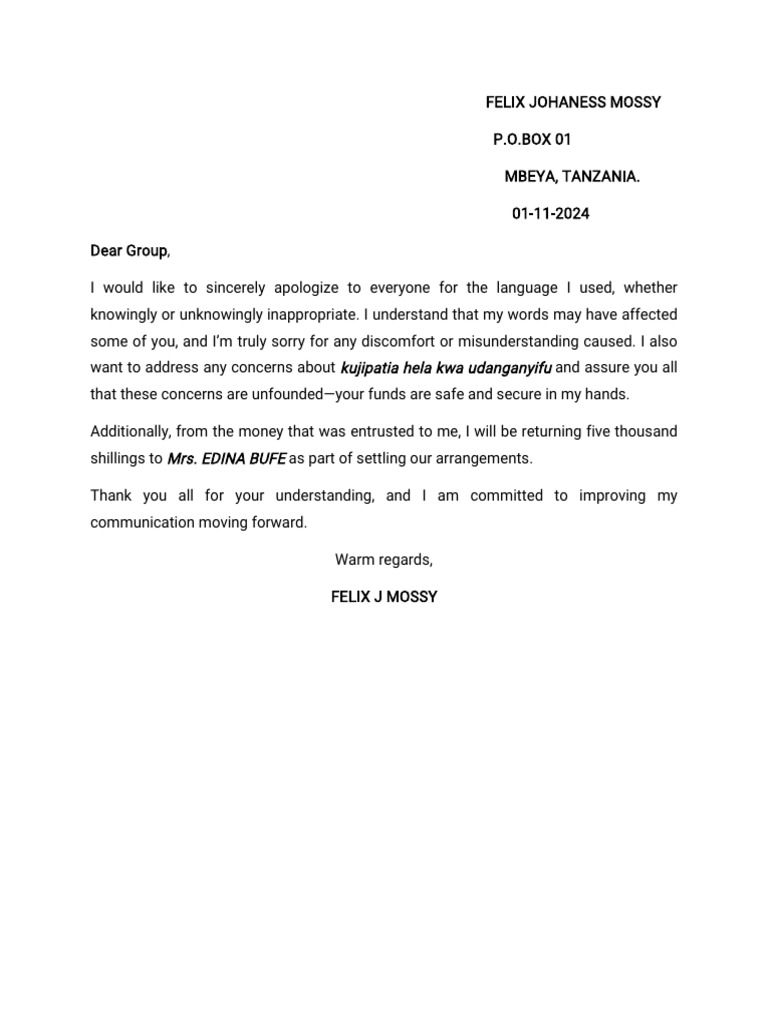 A Letter To Read | PDF