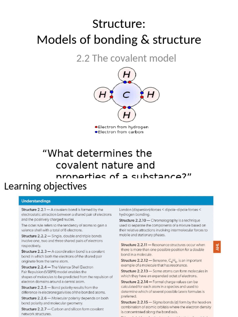 S2.2 The Covalent Model | PDF | Chemical Bond | Ion