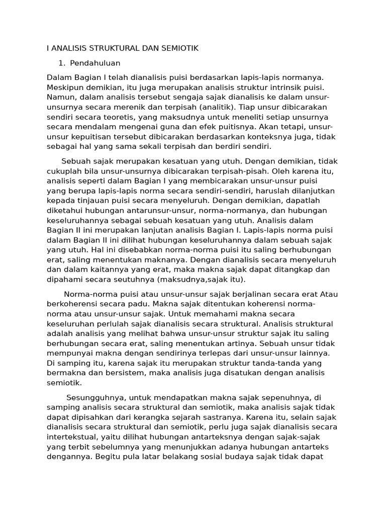 Analisis Struktural Dan Semiotik | PDF | Filsafat