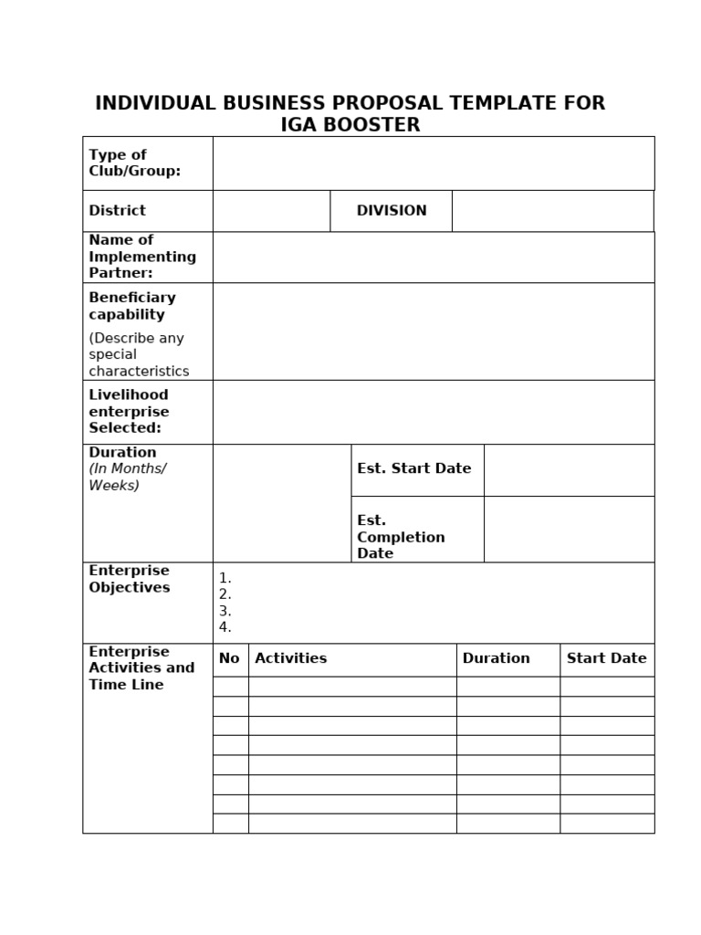 Group Business Proposal Template For Iga Booster | PDF | Business