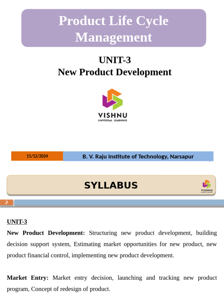PLCM Unit 3 | PDF | New Product Development | Decision Support System