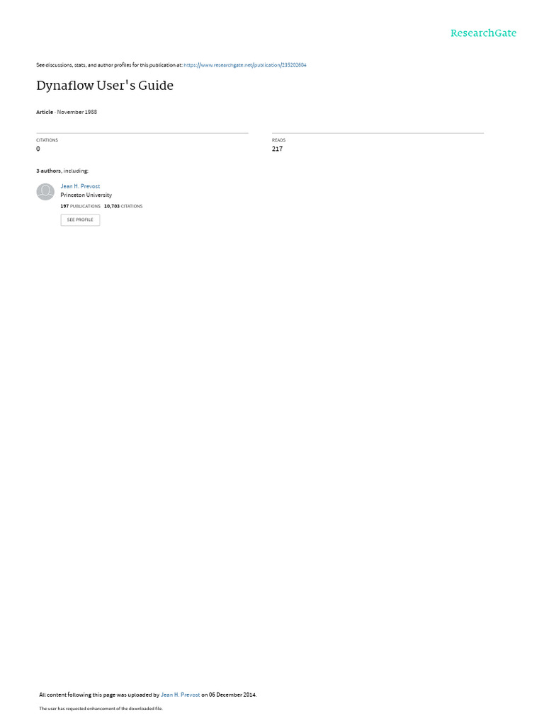 Dynaflow Users Guide | PDF | Finite Element Method | Stress (Mechanics)