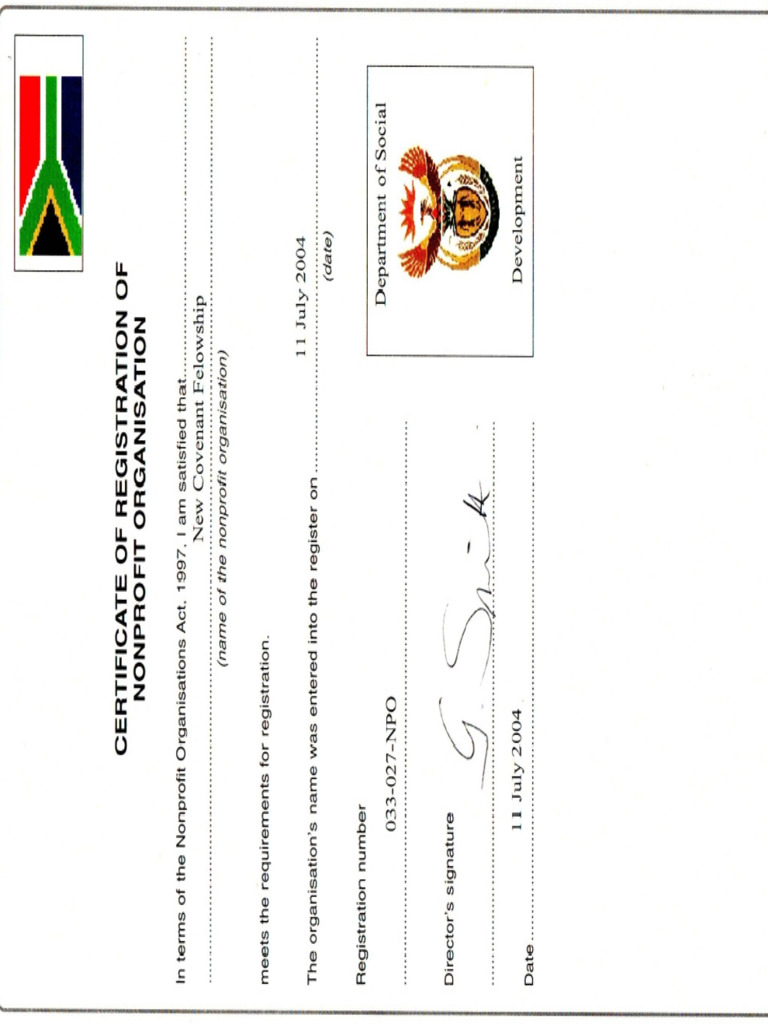NCF - NPO Certificate | PDF