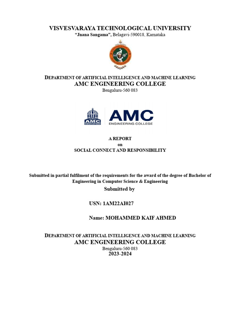 SCR - Report Mohammed Kaif Ahmed | PDF | Organic Farming | Agriculture