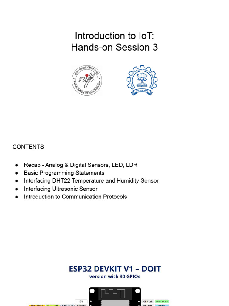 Interfacing of Sensors With ESP32 | PDF | Ultrasound | Sensor