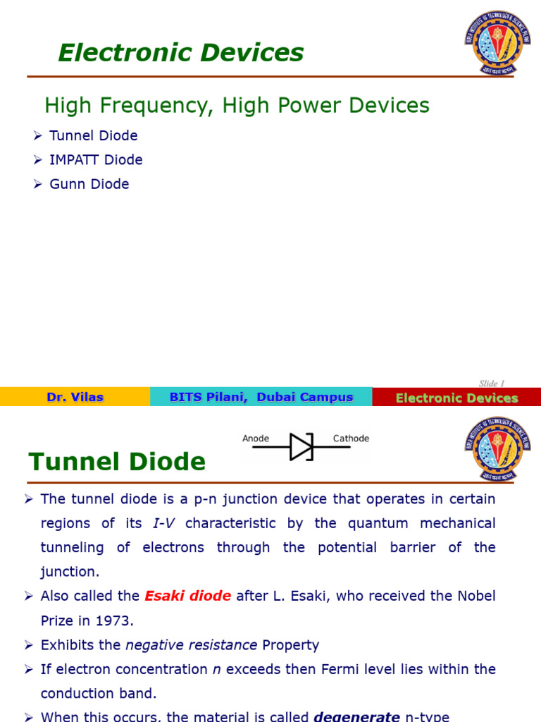 High Frequency Electronic Devices Overview | PDF | Diode | Quantum ...