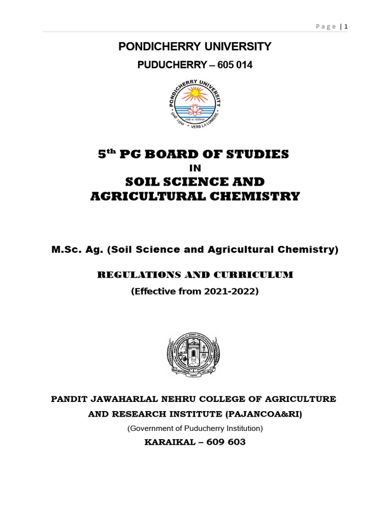 Syllabus - Affiliated - ArtsScience - M.SC - Soil Sci. Agri. Chemistry ...