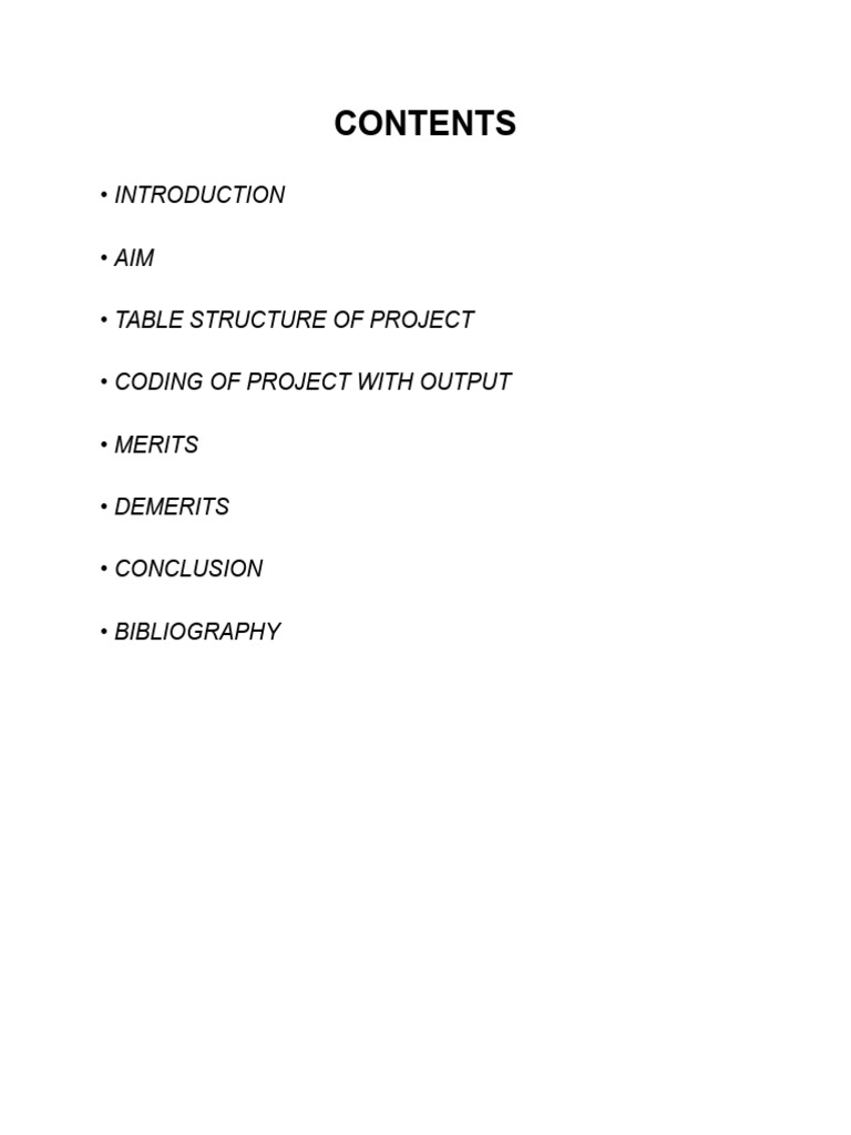 Introduction - Aim - Table Structure of Project - Coding of Project ...