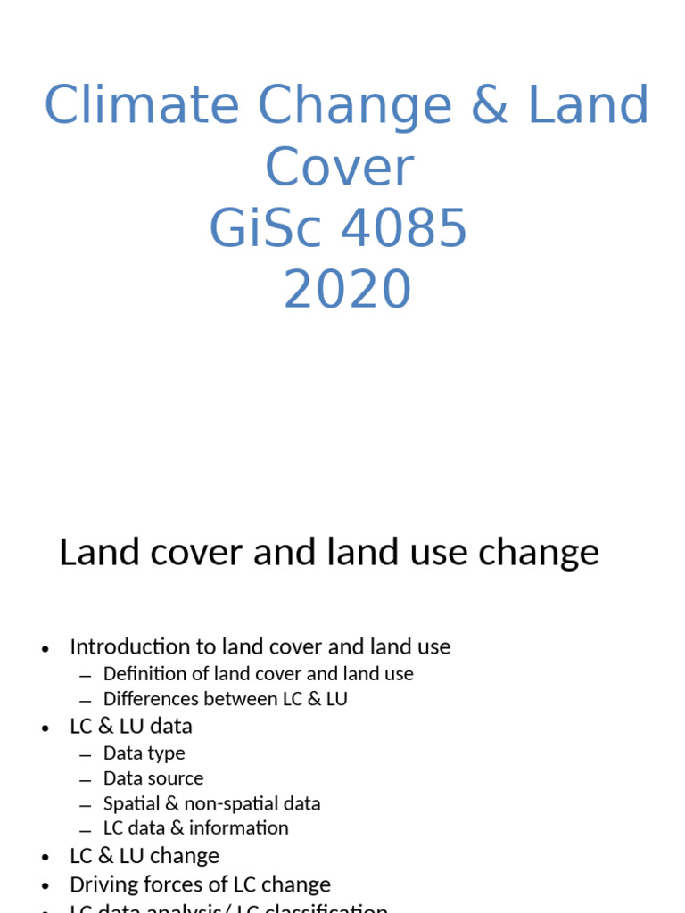 Climate and Land Cover | PDF | Climate Change | Carbon Sink