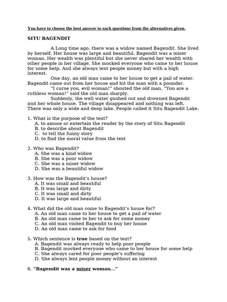 Soal narrative text | PDF | Goose