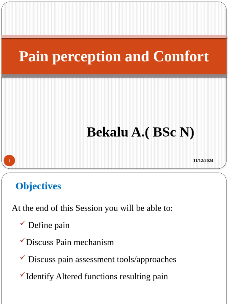 Pain Perception and Comfort | PDF | Pain | Pain Management