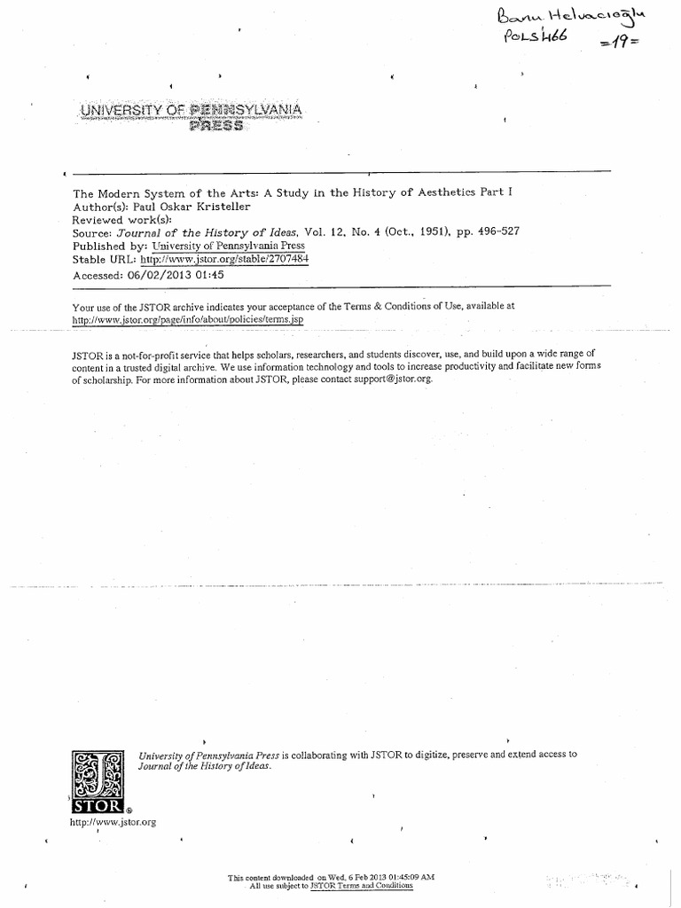 Kristeller I | PDF
