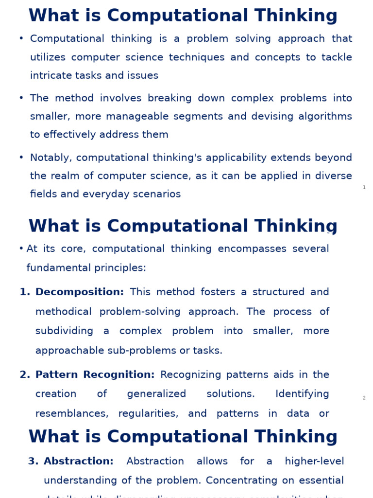 What Is Computational Thinking | PDF | Intelligence (AI) & Semantics ...