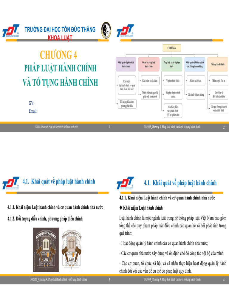 302053 - CHƯƠNG 4 - PHÁP LUẬT HÀNH CHÍNH VÀ TTHC - V7 | PDF
