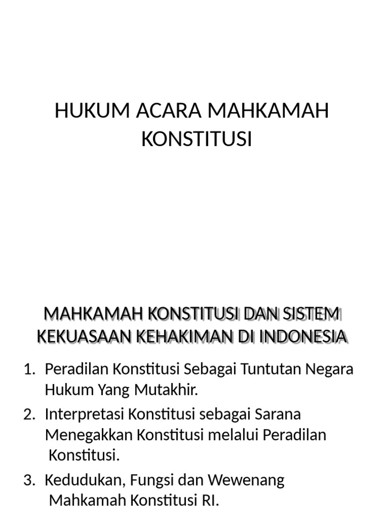 Hukum Acara Mahkamah Konstitusi RI | PDF | Politik