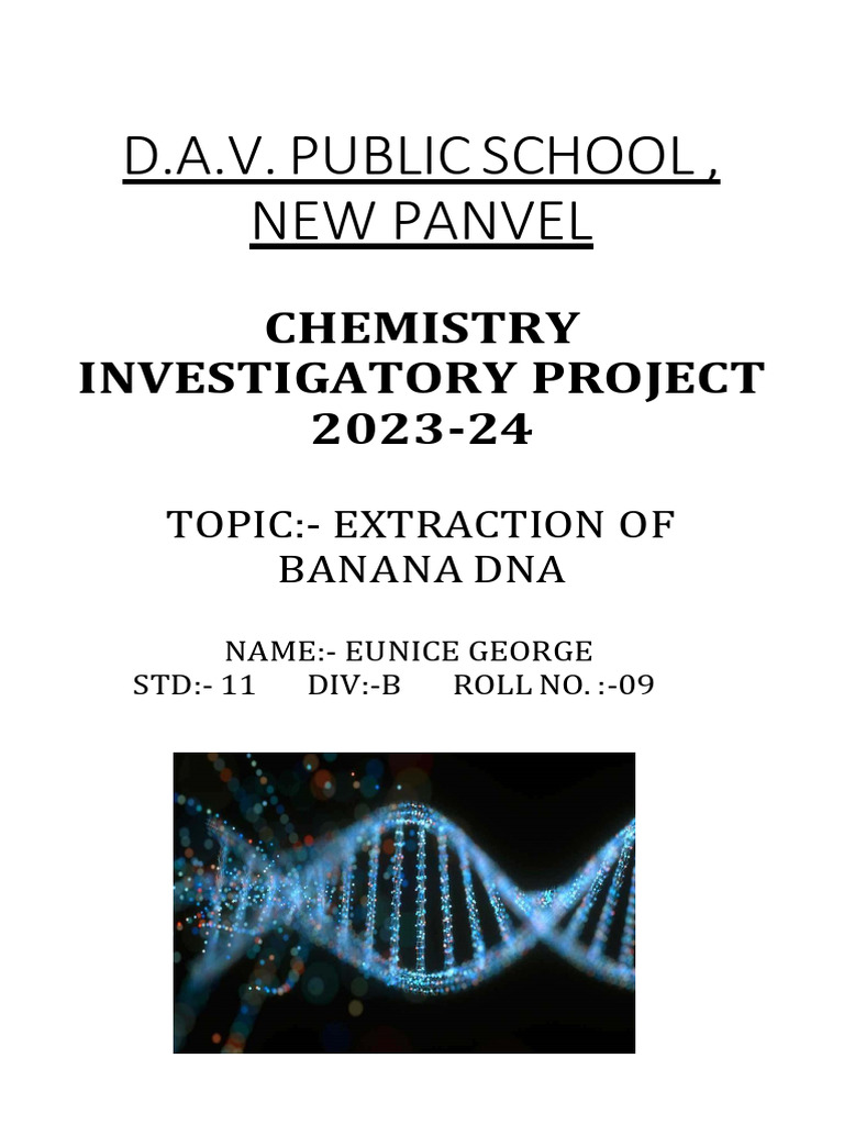 Chemistry Investigatory Project-1 | PDF | Ethanol | Cell (Biology)