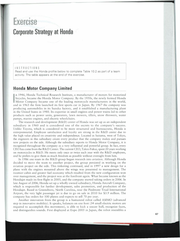 Case Study Honda Competencies | PDF | Honda | Vehicles